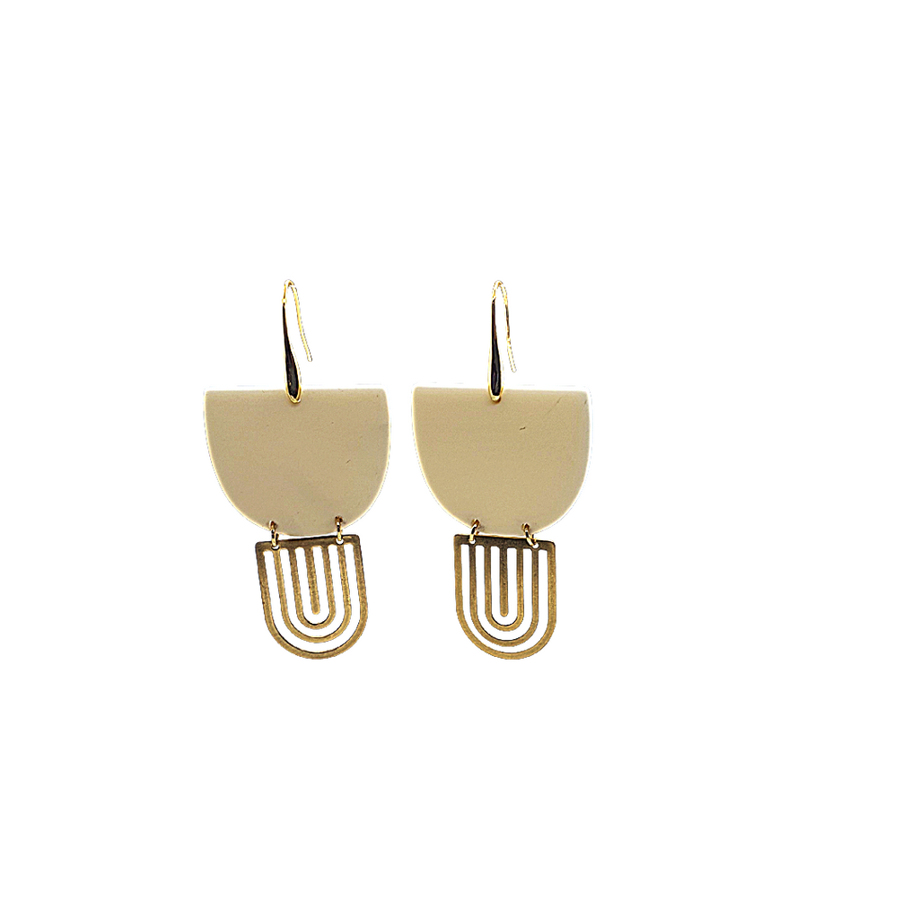 Ivory & gold rainbow dangles – Madella Designs
